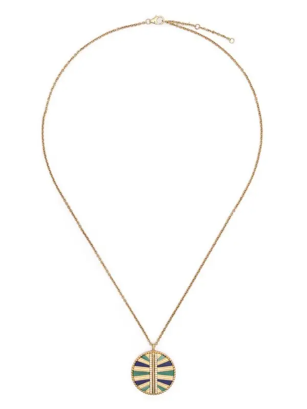 Yvonne Léon 9kt Yellow Multi-stone Backgammon Necklace - Gold