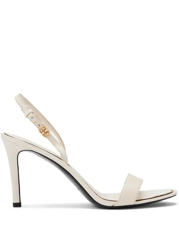 Tory Burch 85mm Double T Buckle Sandals - Neutrals