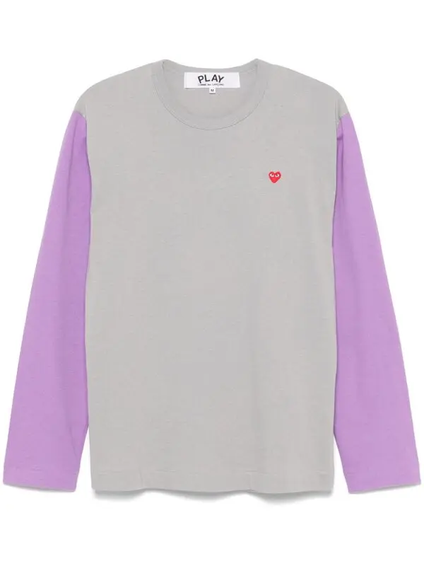 Play Comme Des Garcon Heart-patch T-shirt - Grey