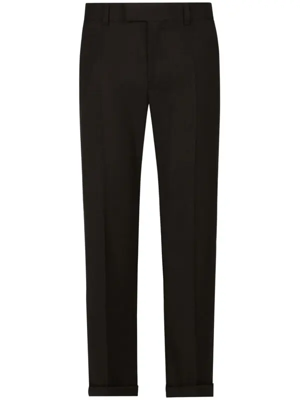 Dolce & Gabbana Straight-leg Virgin Wool Trousers - Black