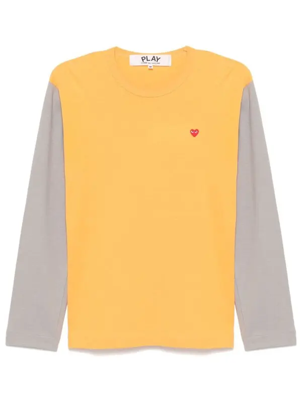 Play Comme Des Garcon Mini Heart-patch T-shirt - Orange