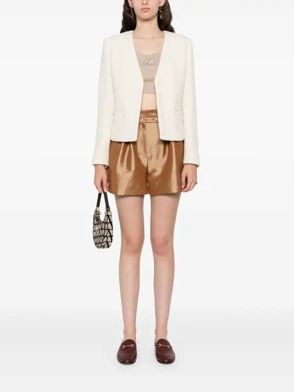 STYLAND Taffeta Thigh-length Shorts - Brown