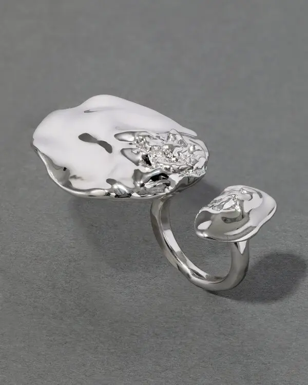 Alexis Bittar Brut Double Disc Ring - Silver
