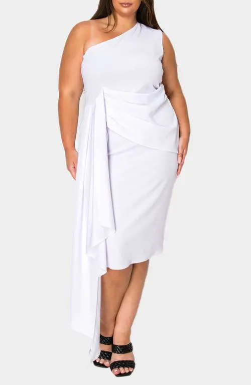L I V D Esme Draped One-shoulder Dress - White