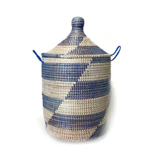 MBARE Dou Lid Storage Basket Stripe Medium Storage