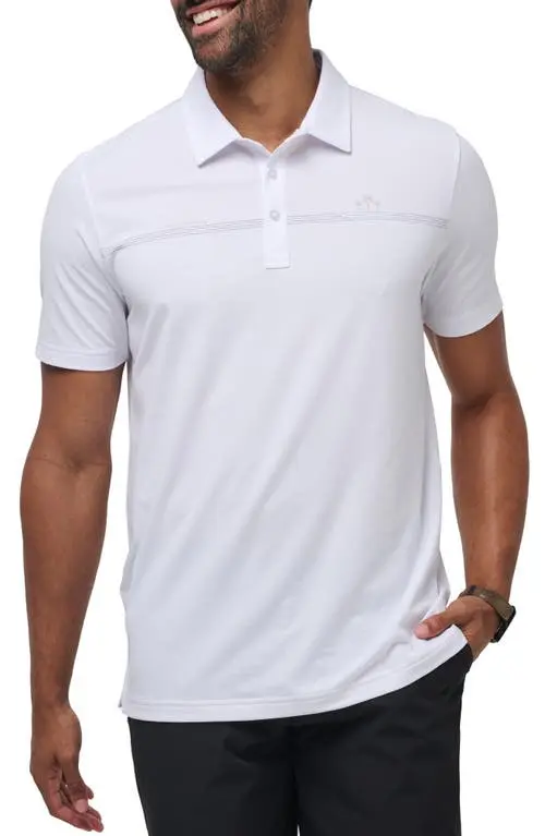 Travis Mathew Bay Break Chest Stripe Polo - White