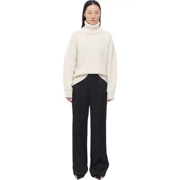 Another Tomorrow Oversized Luxe Turtleneck - Ivory