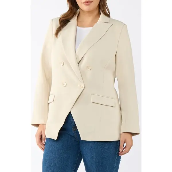ESTELLE Sophie Double Breasted Jacket - Beige