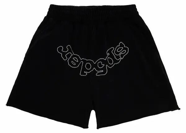 SP5DER Og Logo Embroidered Sweatshort - Black