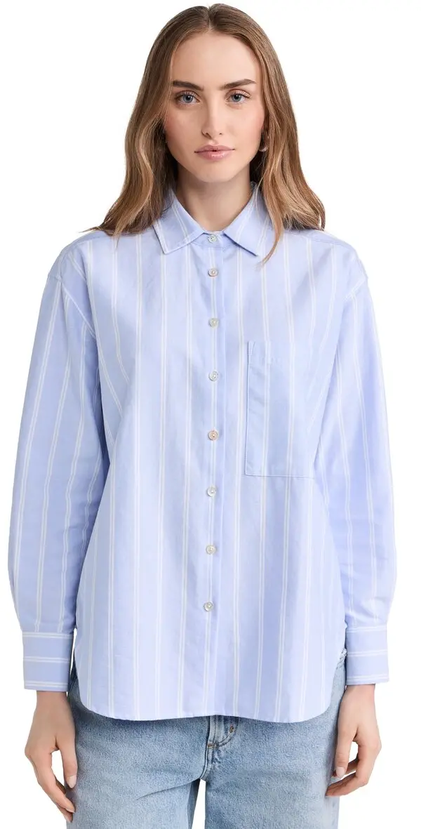 Ayr The Deep End Striped Button Down Shirt