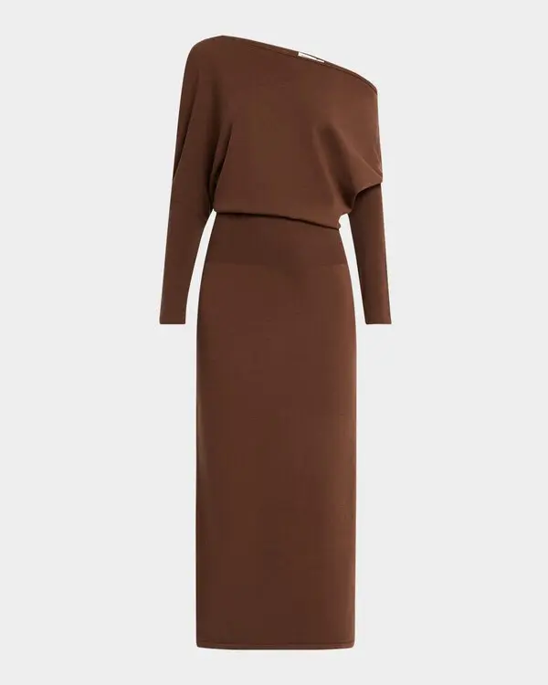 Simkhai Janese One-shoulder Midi Dress - Chocolate