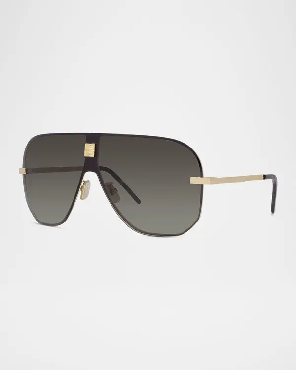 Givenchy 4gem Metal Aviator Sunglasses - Shiny Endura Goldgradient Smoke