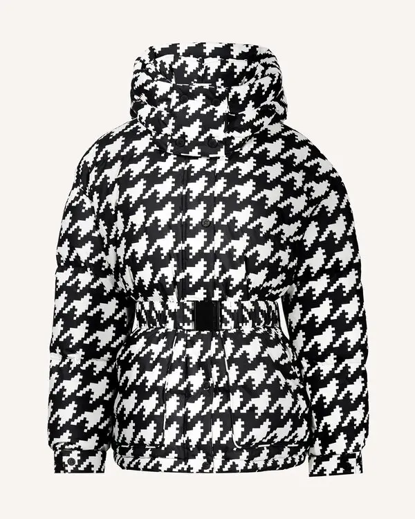 Perfect Moment Maya Down Parka - Houndstooth-black-snow-white