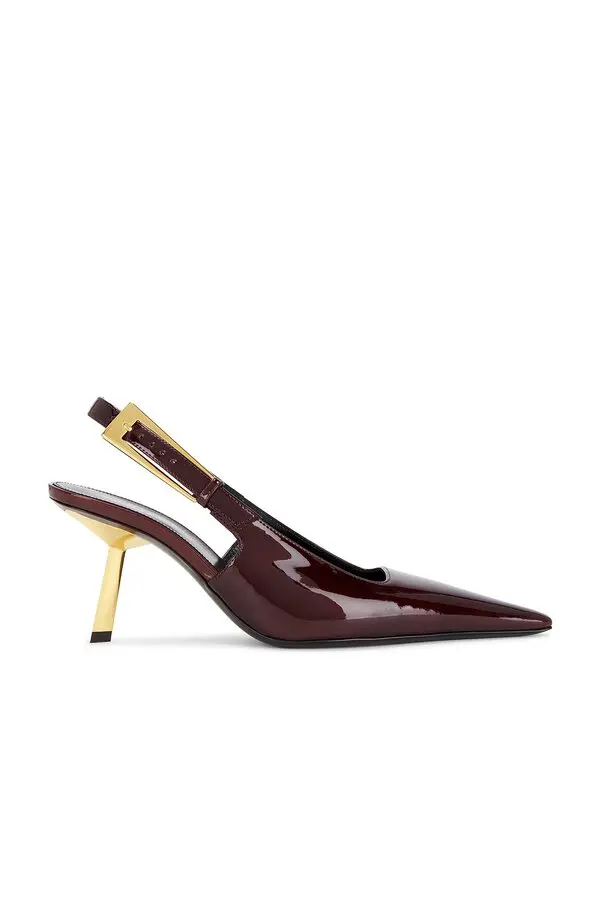 Saint Laurent Stone Slingback Pump - Marron Glace