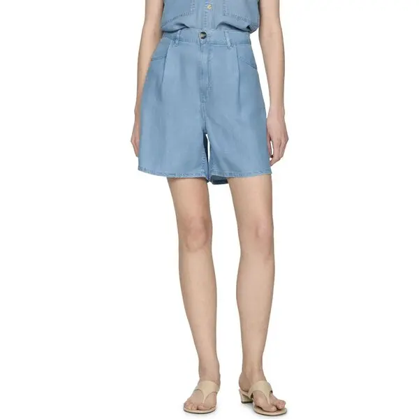 Mango Pleated Lyocell Bermuda Shorts