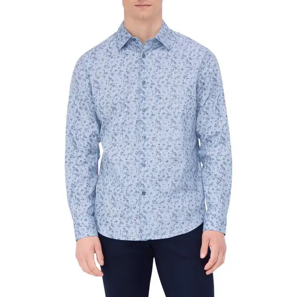 Bugatchi Julian Shaped Fit Print Button-up Shirt