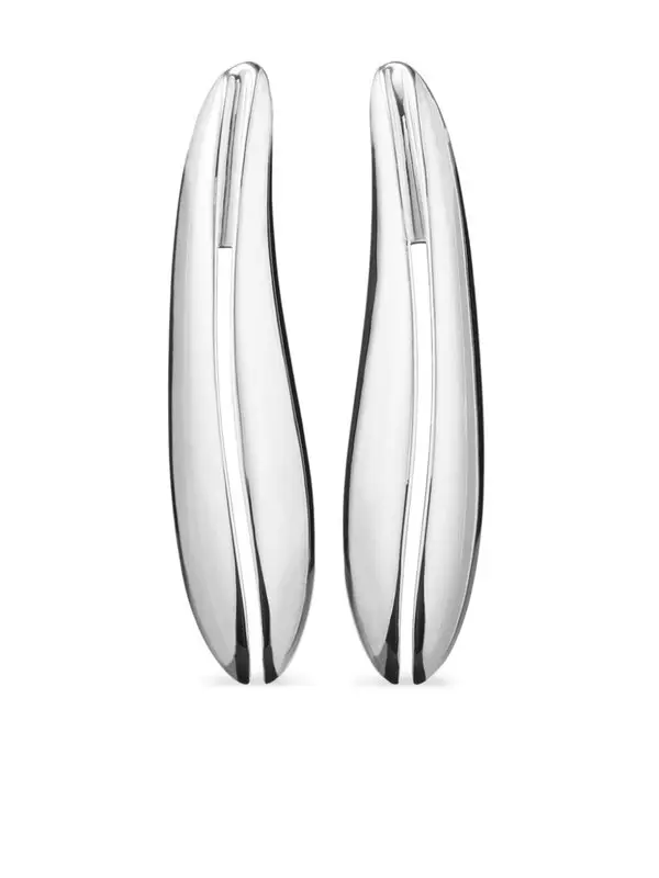 Tory Burch Elongated Wave Clip-on Earrings - Silver