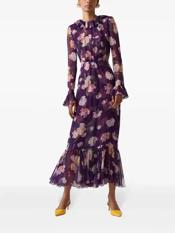 fitted lace wedding dress 1980s Carolina Herrera Purple Dress – Style & Salvage main image 0