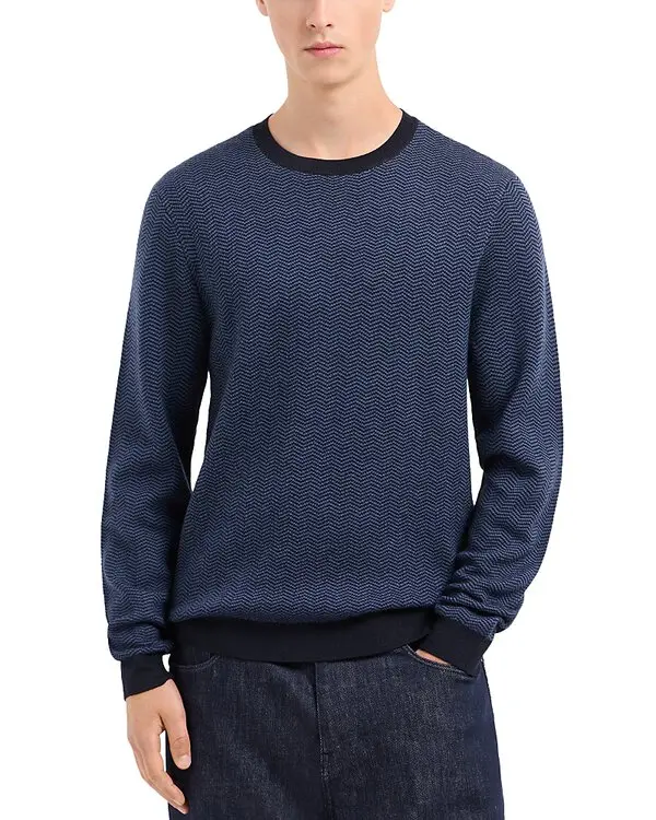 Emporio Armani Wool Chevron Jacquard Sweater