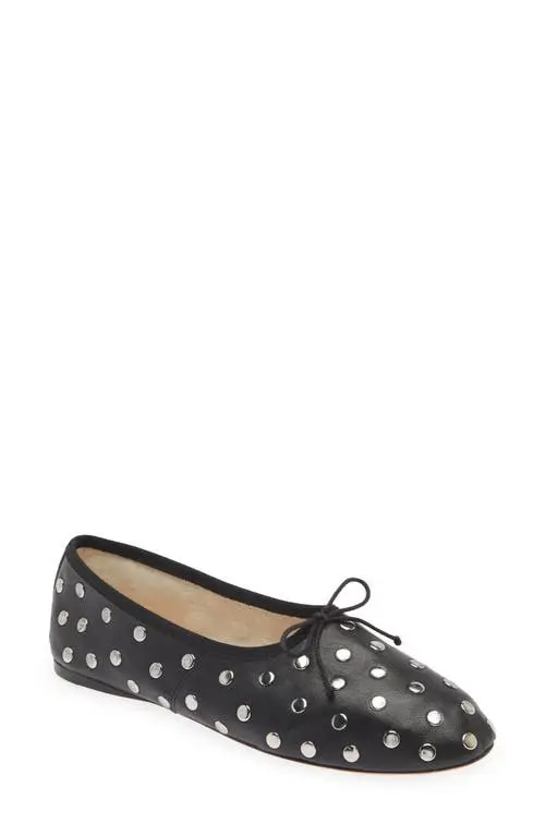 LOEFFLER RANDALL Landon Studded Ballet Flat - Black/ Silver
