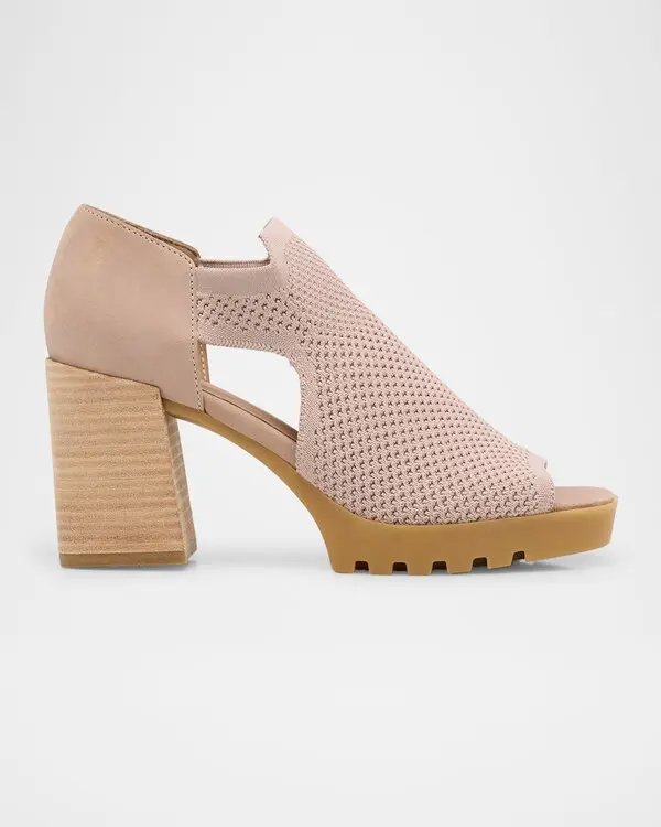 Eileen Fisher Recycled Knit Platform Sandals - Blush | Editorialist