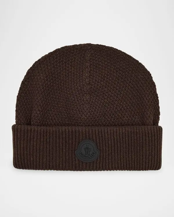 Moncler Wool Knit Beanie - Brown