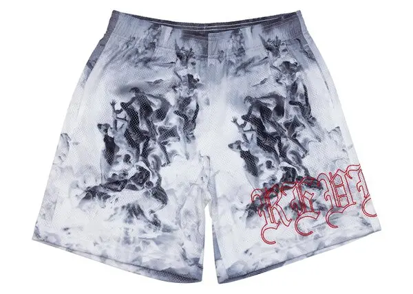 REVENGE Heaven And Hell Embroidered Shorts - White