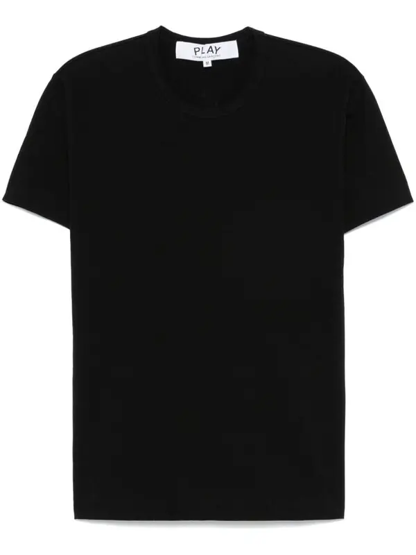 Play Comme Des Garcon Signature Heart-patch T-shirt - Black