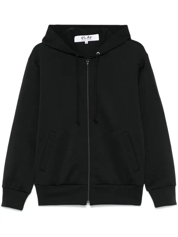 Play Comme Des Garcon Signature Heart-patch Hoodie - Black