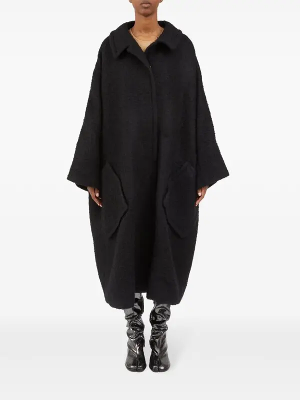 MAISON MARGIELA Bouclé Oversized Coat - Black