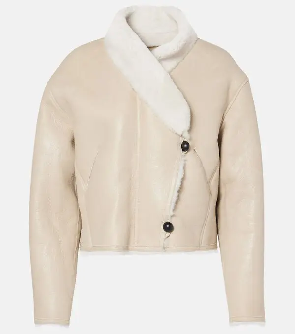 Isabel Marant Eriana Leather Jacket - Beige