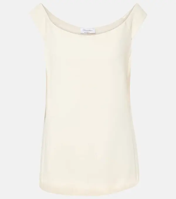 Blumarine Feather-trimmed Crêpe Minidress - White
