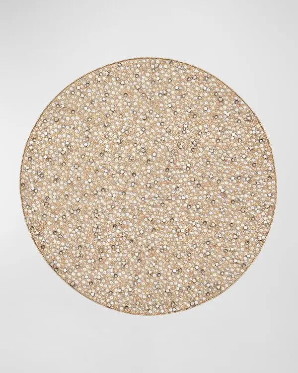 KIM SEYBERT Rapture Beaded Placemat - Champagne/crystal