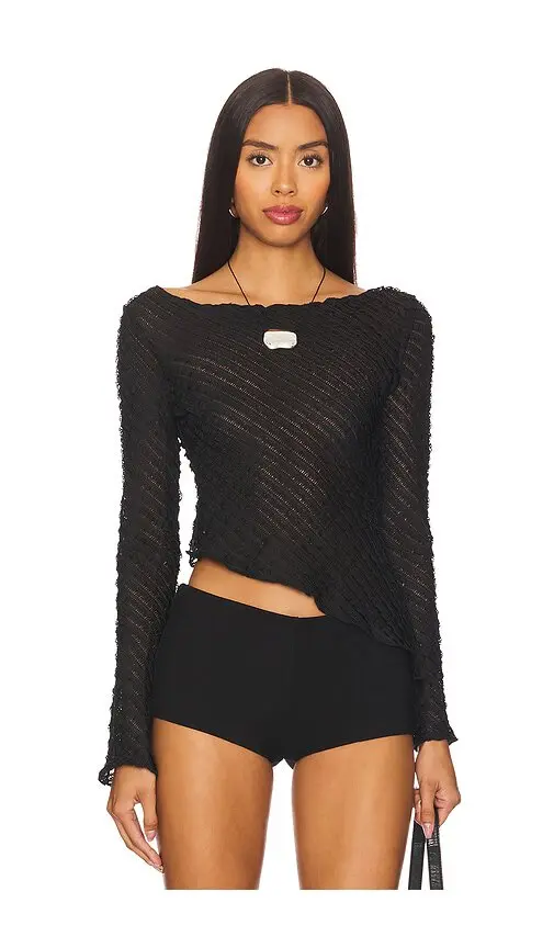 Superdown Jayne Long Sleeve Top - Black