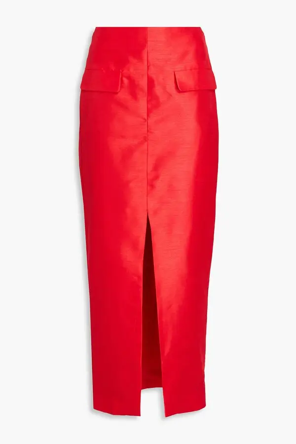 NICHOLAS Shantung Maxi Skirt - Red