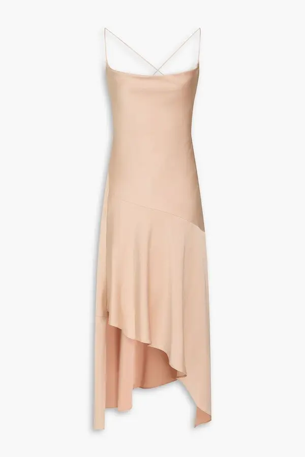Alice + Olivia Harmony Asymmetric Satin-crepe Midi Dress