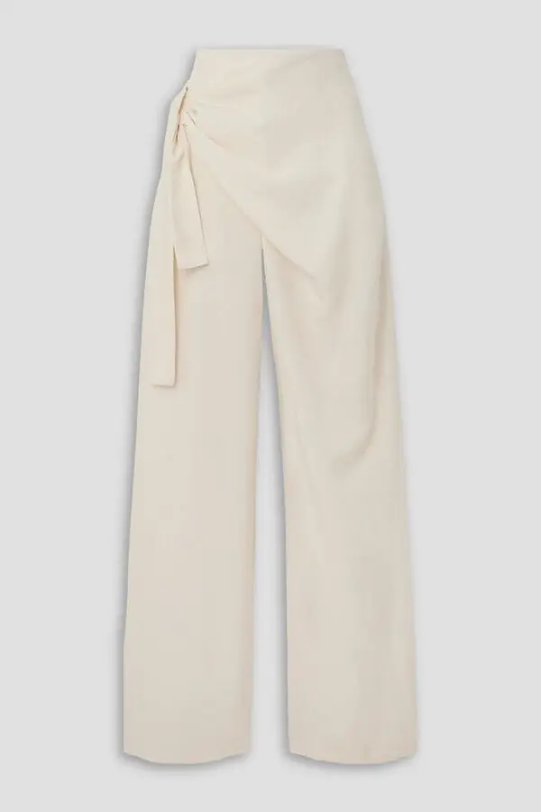 Gauge81 Carlow Knotted Draped Wide-leg Pants - Ecru