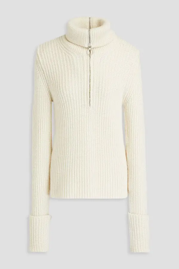Philosophy Di Lorenzo Serafini Ribbed Wool Half-zip Sweater