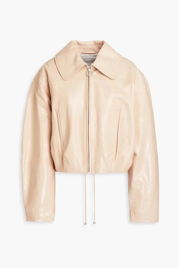 Philosophy Di Lorenzo Serafini Patent Leather Bomber Jacket
