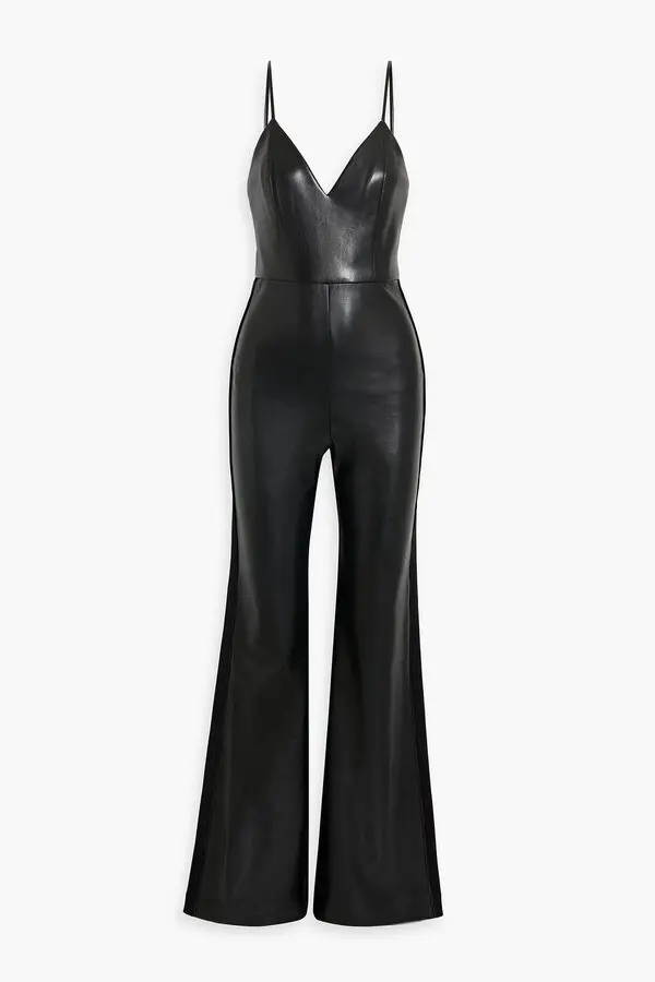 Alice + Olivia Christena Shirred Jumpsuit - Black