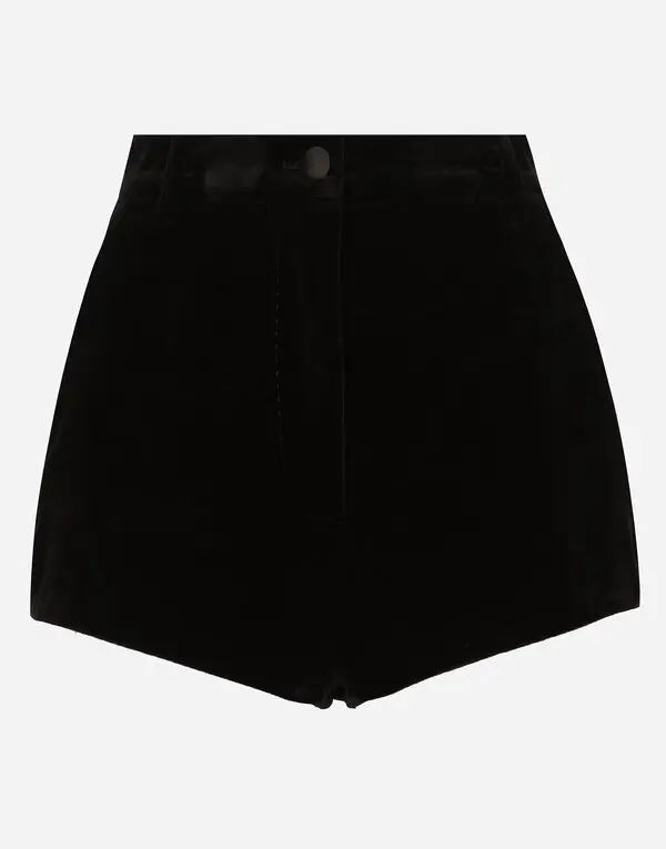 Dolce & Gabbana Velvet High-waisted Tuxedo Panties