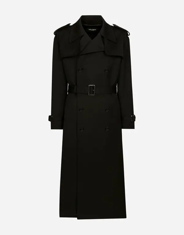 Dolce & Gabbana Double-breasted Wool Gabardine Trench Coat