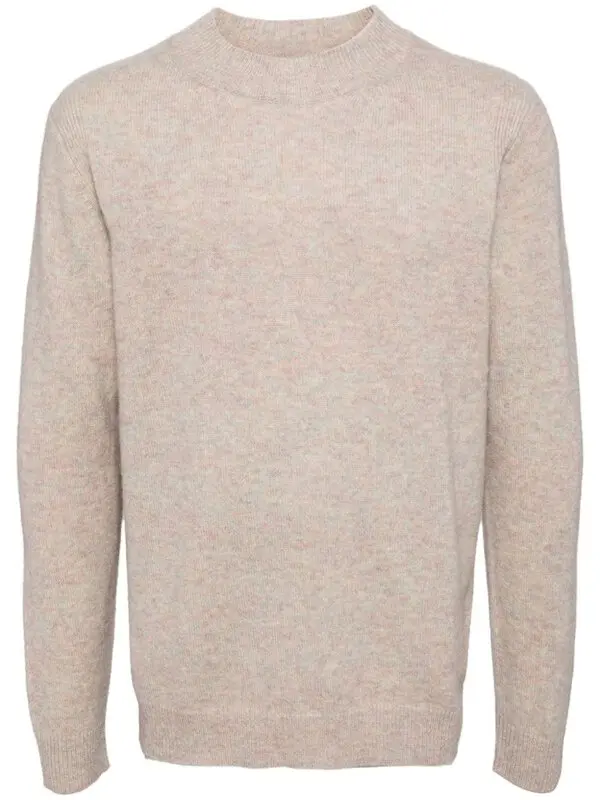 MAN ON THE BOON. Mock-neck Wool-blend Jumper - Neutrals