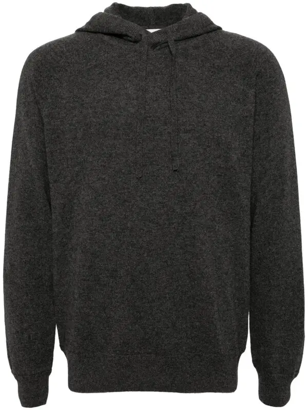 MAN ON THE BOON. Long-sleeved Cashmere Hoodie - Grey
