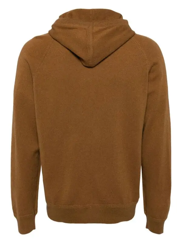 MAN ON THE BOON. Cashmere Long-sleeved Hoodie - Brown