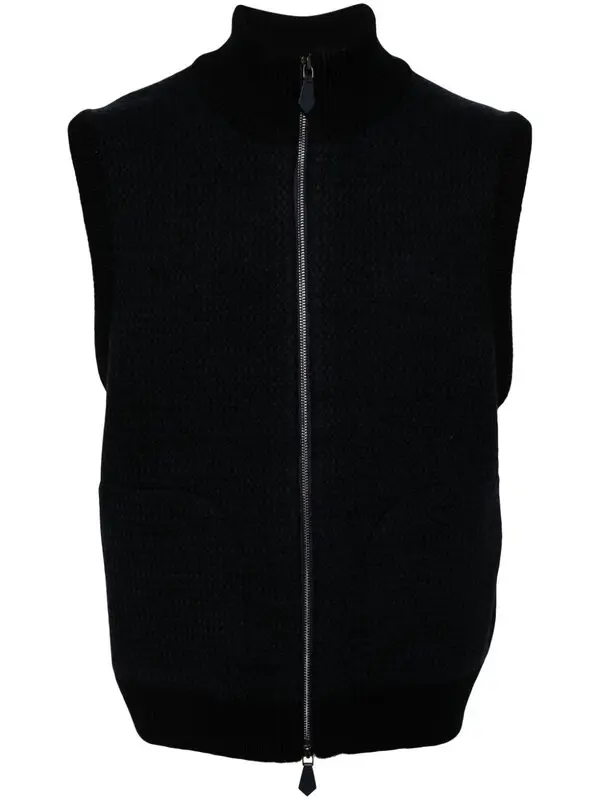MAN ON THE BOON. On The Boon Zip-up Wool Vest