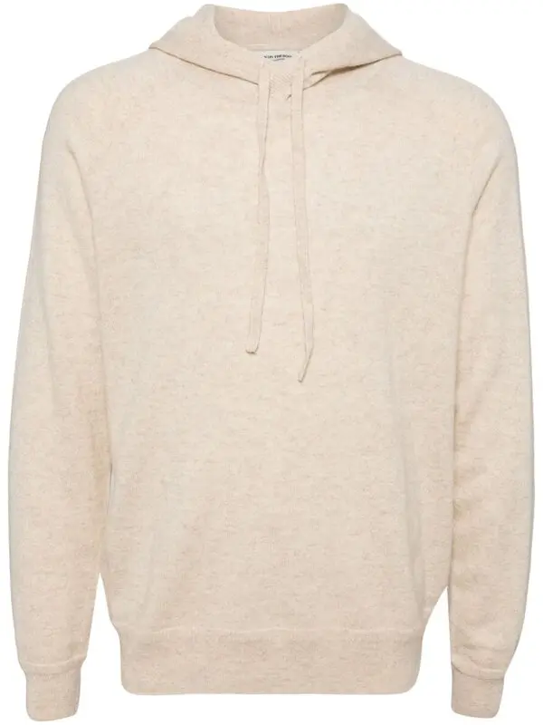 MAN ON THE BOON. Cashmere Long-sleeved Hoodie - Neutrals
