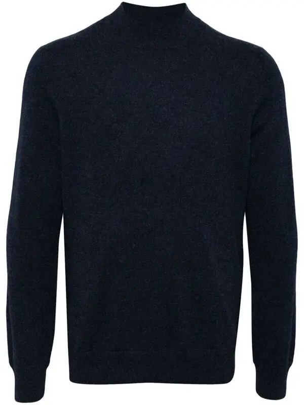 MAN ON THE BOON. On The Boon Cashmere Mock-neck Jumper - Blue