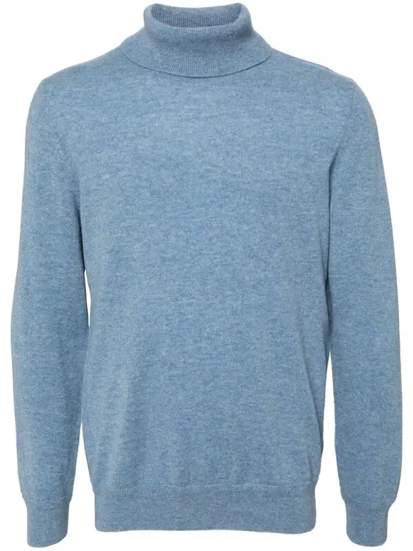 MAN ON THE BOON. On The Boon Cashmere Roll-neck Jumper - Blue