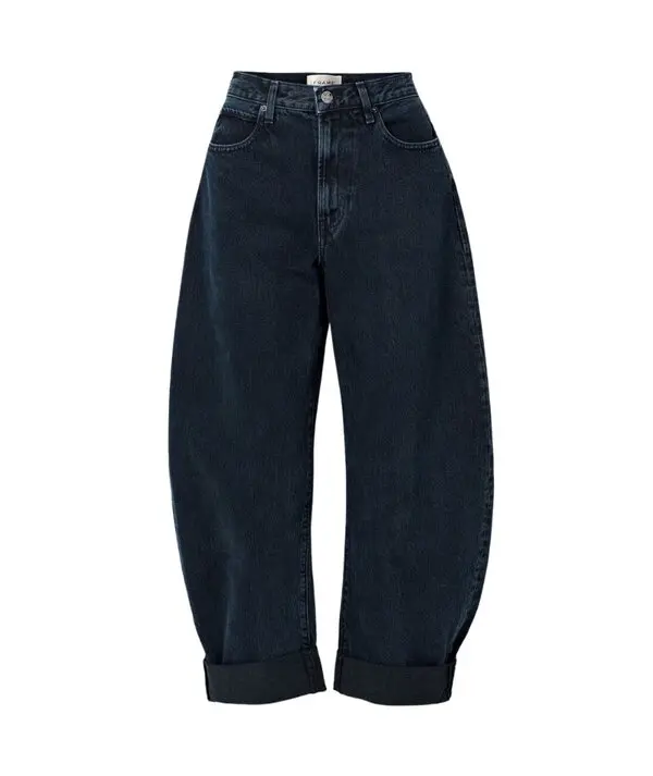 FRAME The Bubble High-rise Barrel-leg Jeans - Blue